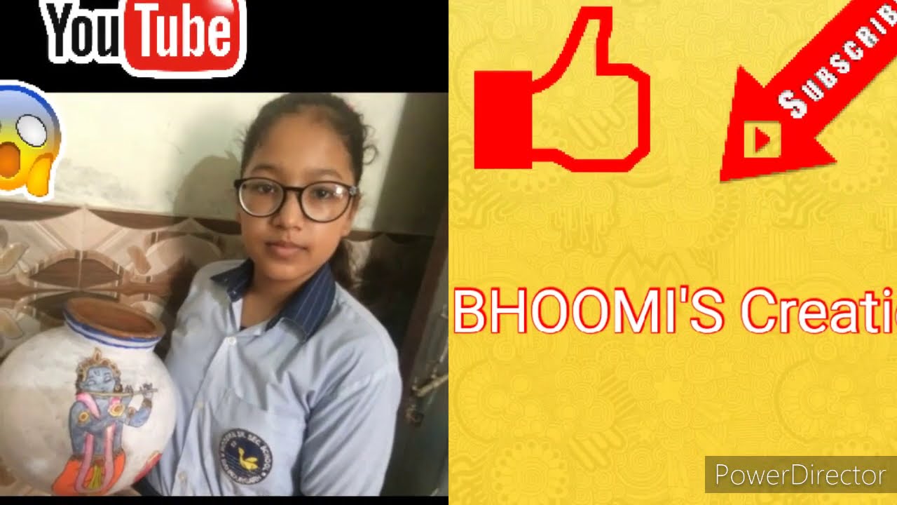 OMG! Decorating matki by drawing Lord Krishnan 😊 - YouTube