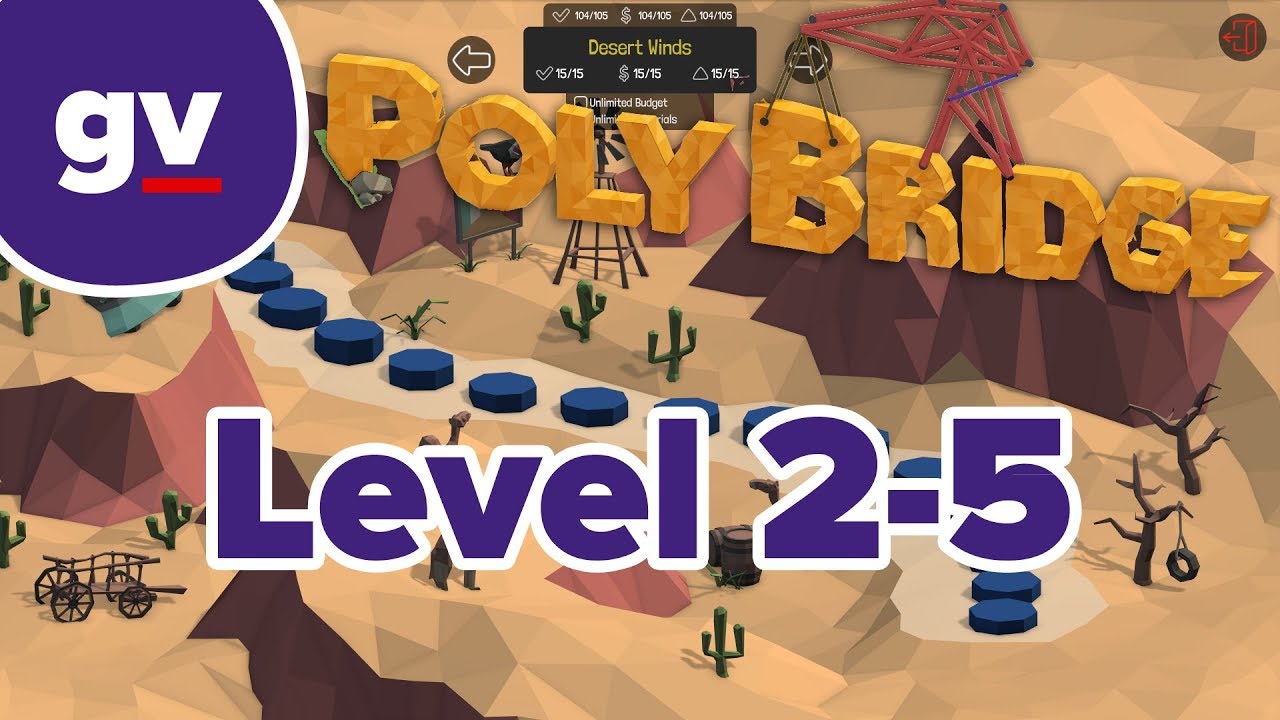 Poly Bridge 2-5: Slanted Drawbridge (Solution) - YouTube