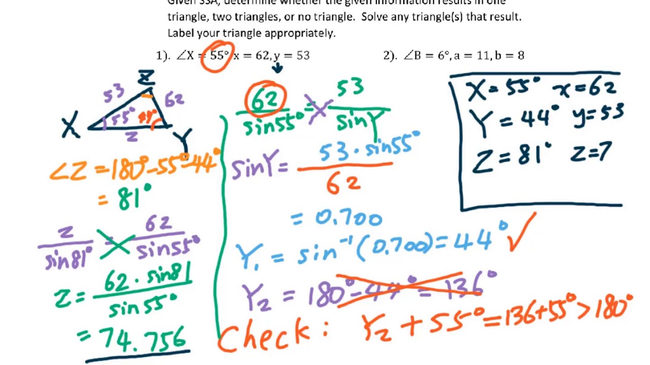 Ambiguous Cases By Sine Law updated - YouTube