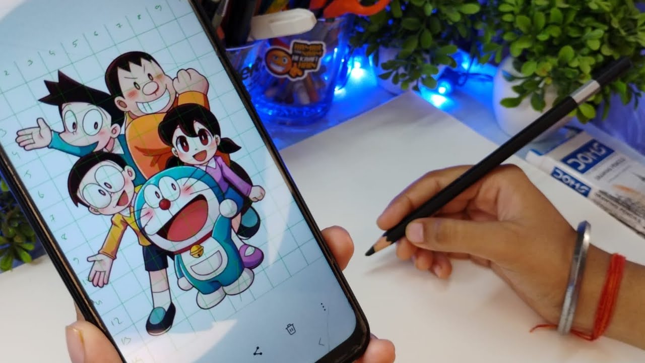 Doraemon Drawing, Outline Tutorial, Doraemon Drawing on A3 sheet ...