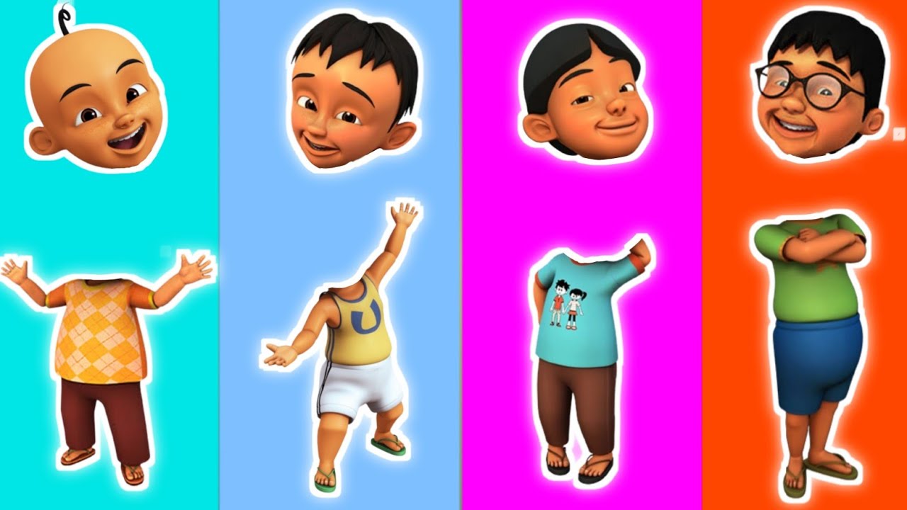 Tebak Gambar kepala Ehsan, Upin, Fizi, Mail - mencocokkan kepala Upin ...