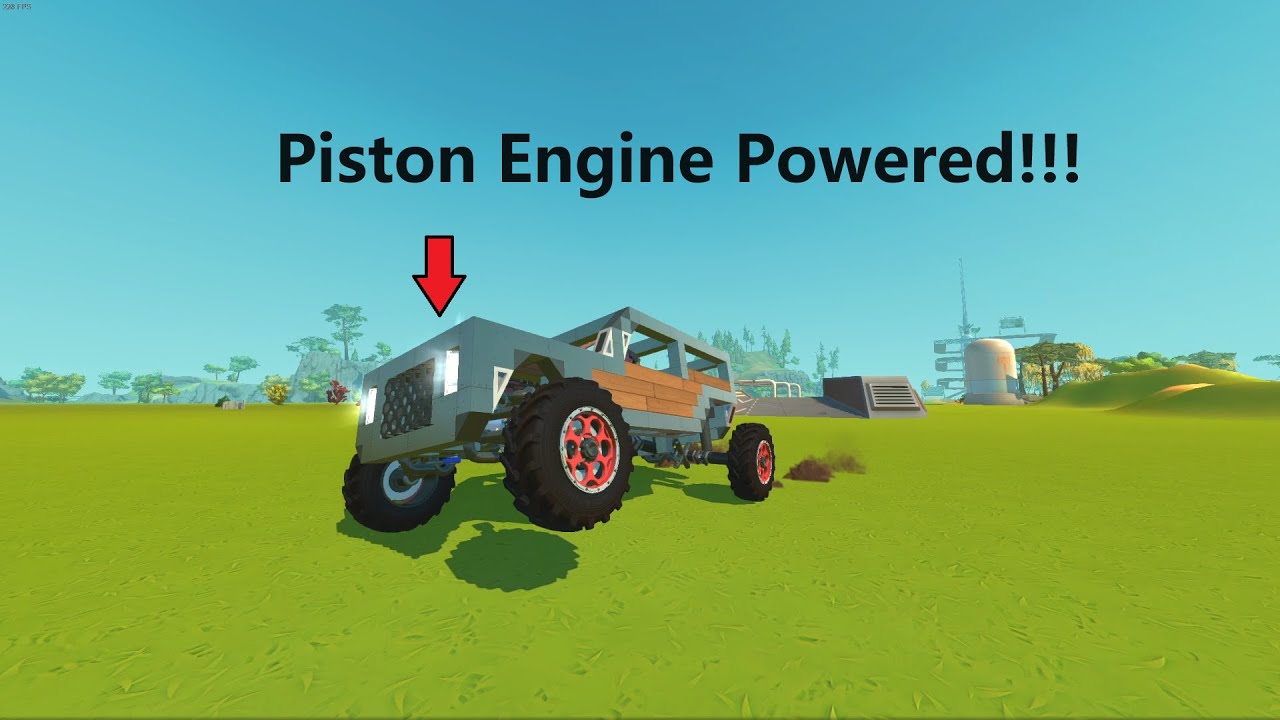 I4 PISTON ENGINE POWERED OFF ROAD CAR. (Scrap Mechanic) - YouTube