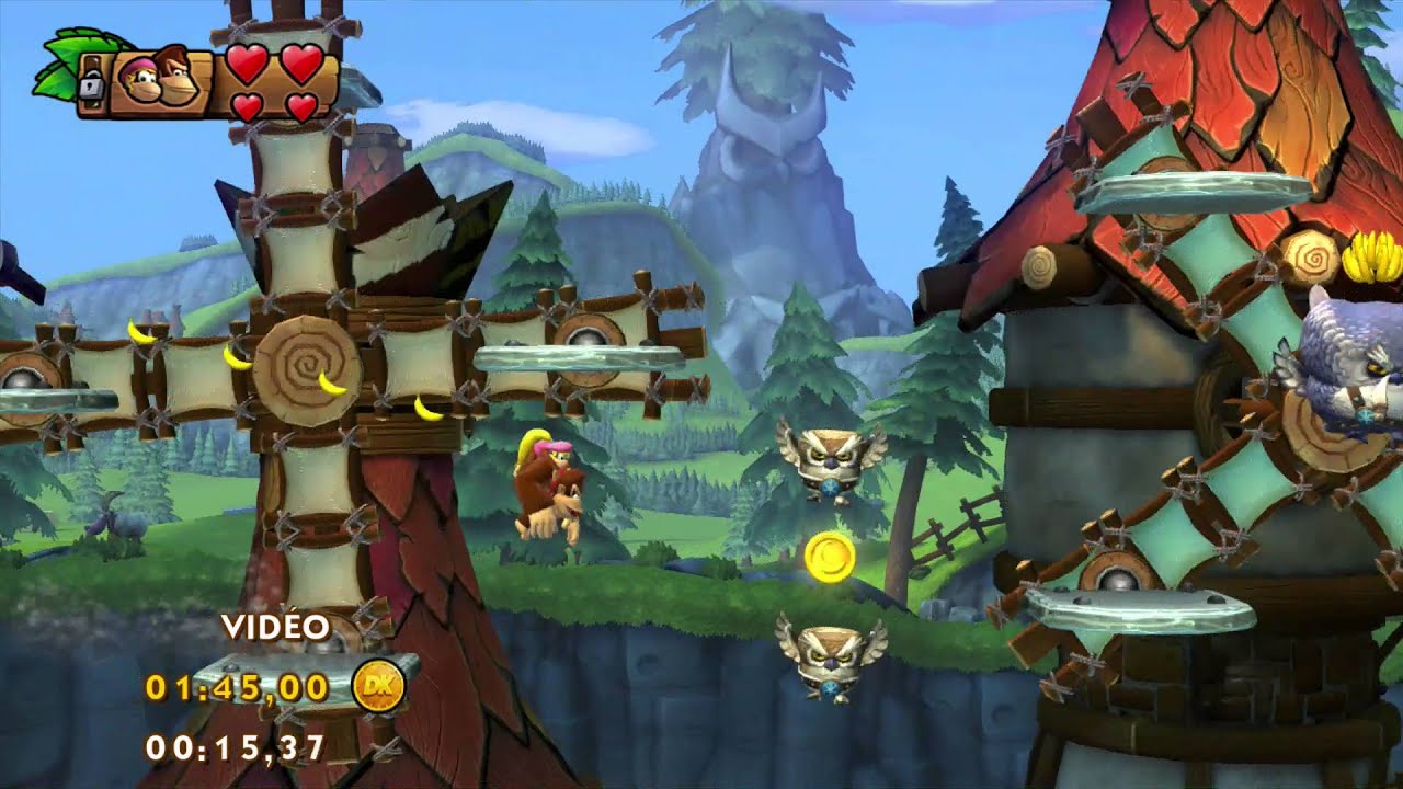 Donkey Kong Country TF : 2-1 Windmill Hills (Dixie) - 1:13,14 - - YouTube