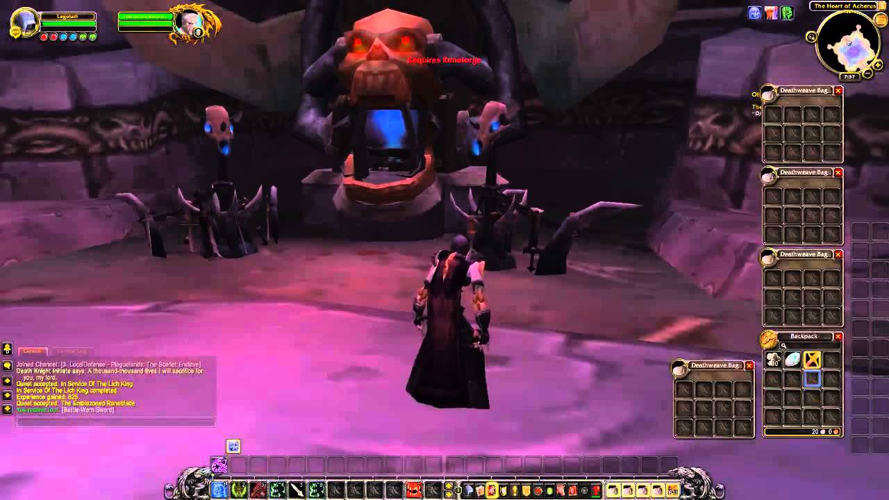 World of Warcraft The Emblazoned Runeblade Quest HD - YouTube