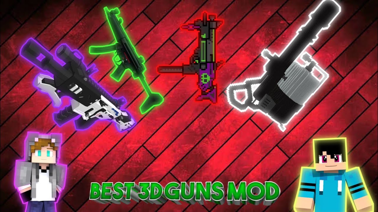 Top 4 best 3d guns mod for Minecraft pocket edition 1.17+ - YouTube