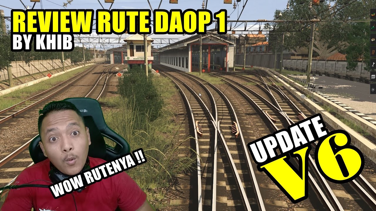 REVIEW RUTE DAOP 1 V6 BY KHIB DETAIL OBJECT LUR || TRAINZ SIMULATOR ...