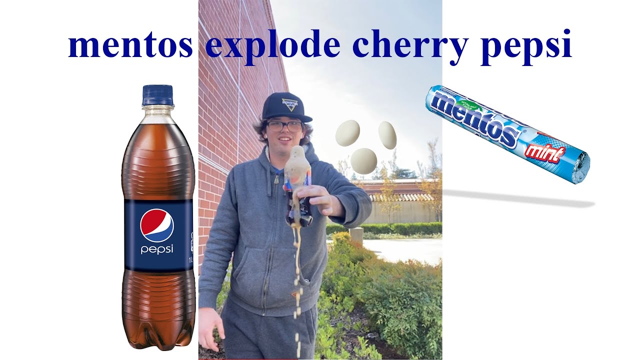 Mentos explode cherry pepsi - YouTube