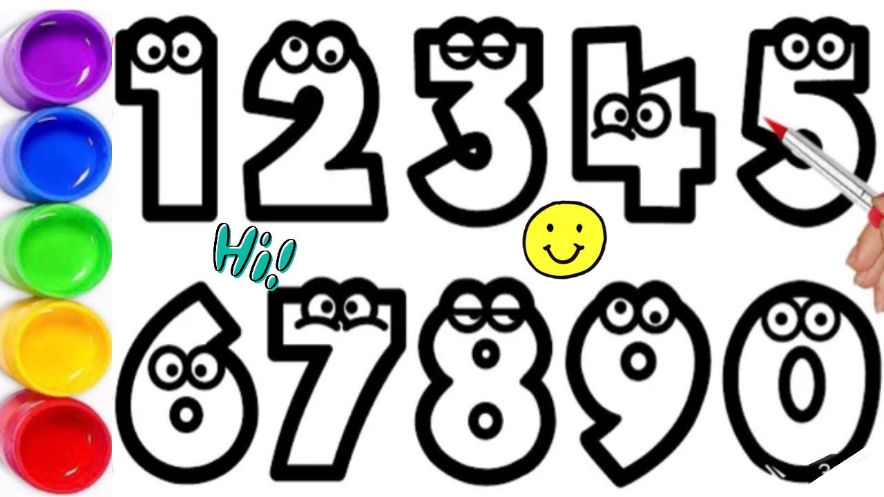How to draw basic numbers for kids. - YouTube
