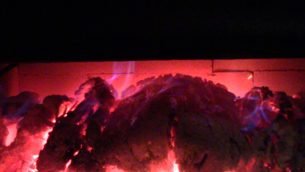Wood Stove Blue Flames & Red Embers.2 - YouTube