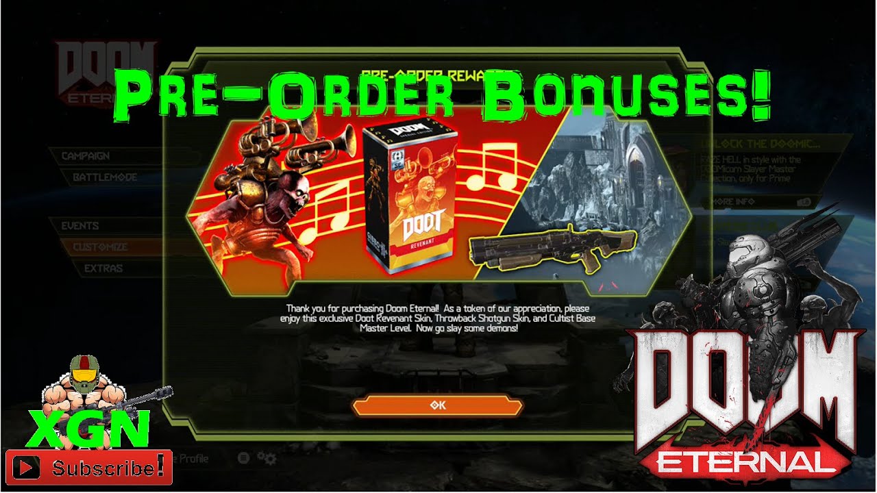 Doom Eternal Pre Order Bonuses on Xbox One unlocked! - YouTube