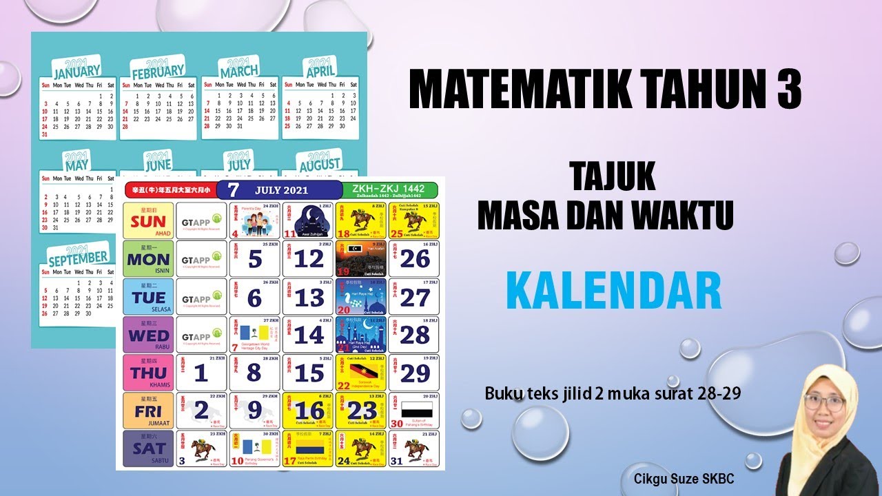 KENAL KALENDAR MATEMATIK TAHUN 3 - YouTube