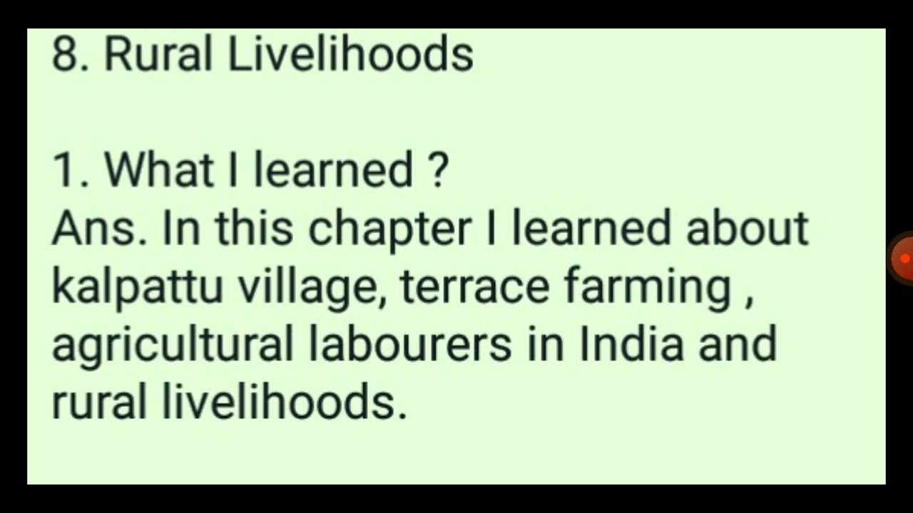 Class 6 Civics Learners Diary Chapter 8 Rural Livelihoods YouTube class-6-civics-learners-diary-chapter-8-rural-livelihoods-youtube