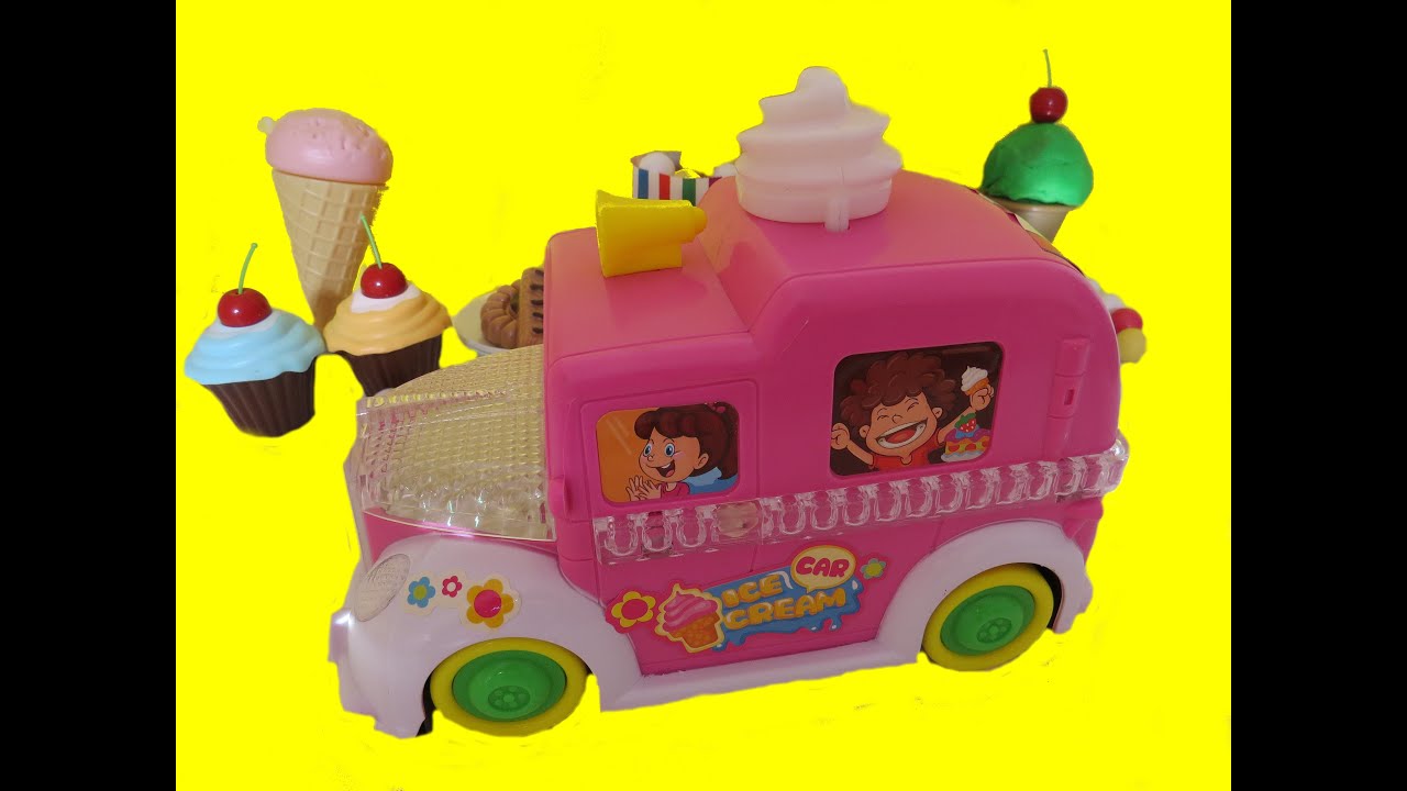 ICE CREAM VAN Bump and Go Toy Sweets Candy with Music sound and lights ...