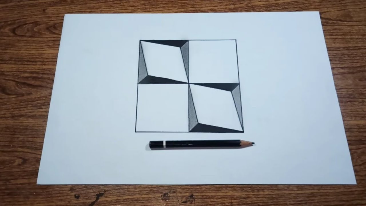 cara menggambar 3 dimensi yang mudah (episode 7) - YouTube