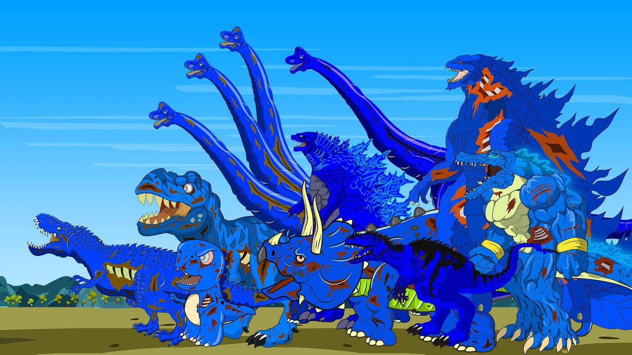 BLUE GODZILLA VS DINOSAUR, KONG: Who Is The King Of Monsters? - YouTube