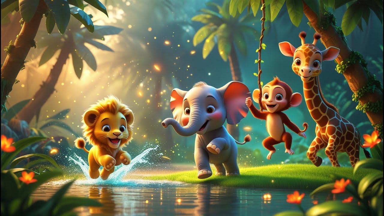 Cute Baby Animals Dancing in the Jungle! 🦒🦁🐘 | Kids Fun Video - YouTube