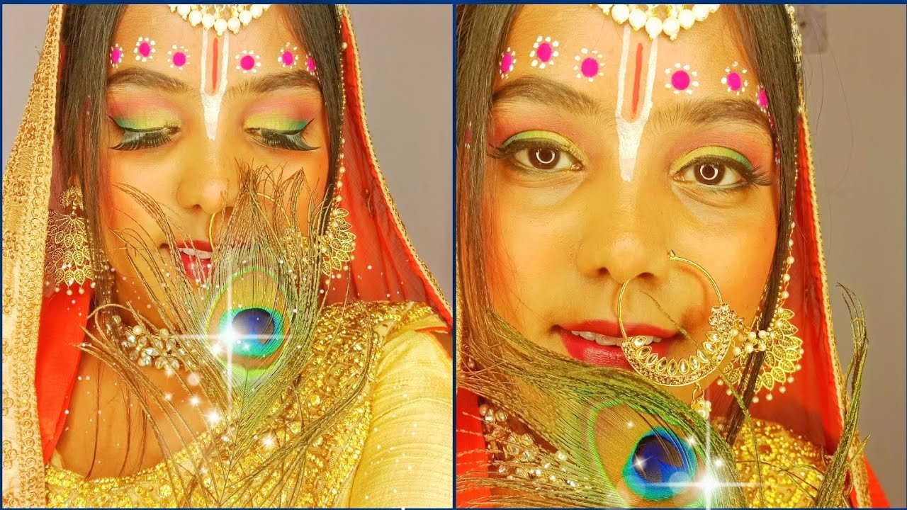 Janmashtami makeup look//2024 janmastami makeup tutorial for beginners ...