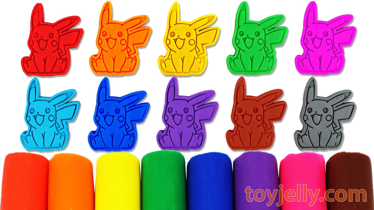 Learn Color Play Doh Clay Pokemon Pikachu Peppa Pig PJ Masks Chocolate ...