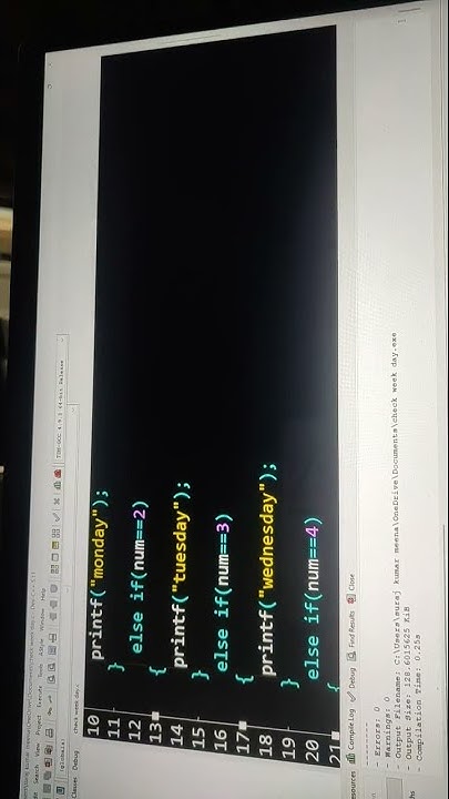 c programme to input week name without string.#coder #shorts #codewithfun #sucess #codemasters ...