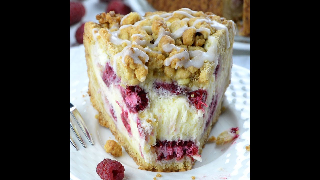 Raspberry Cheesecake Crumb Cake (EASY RECIPE) - YouTube