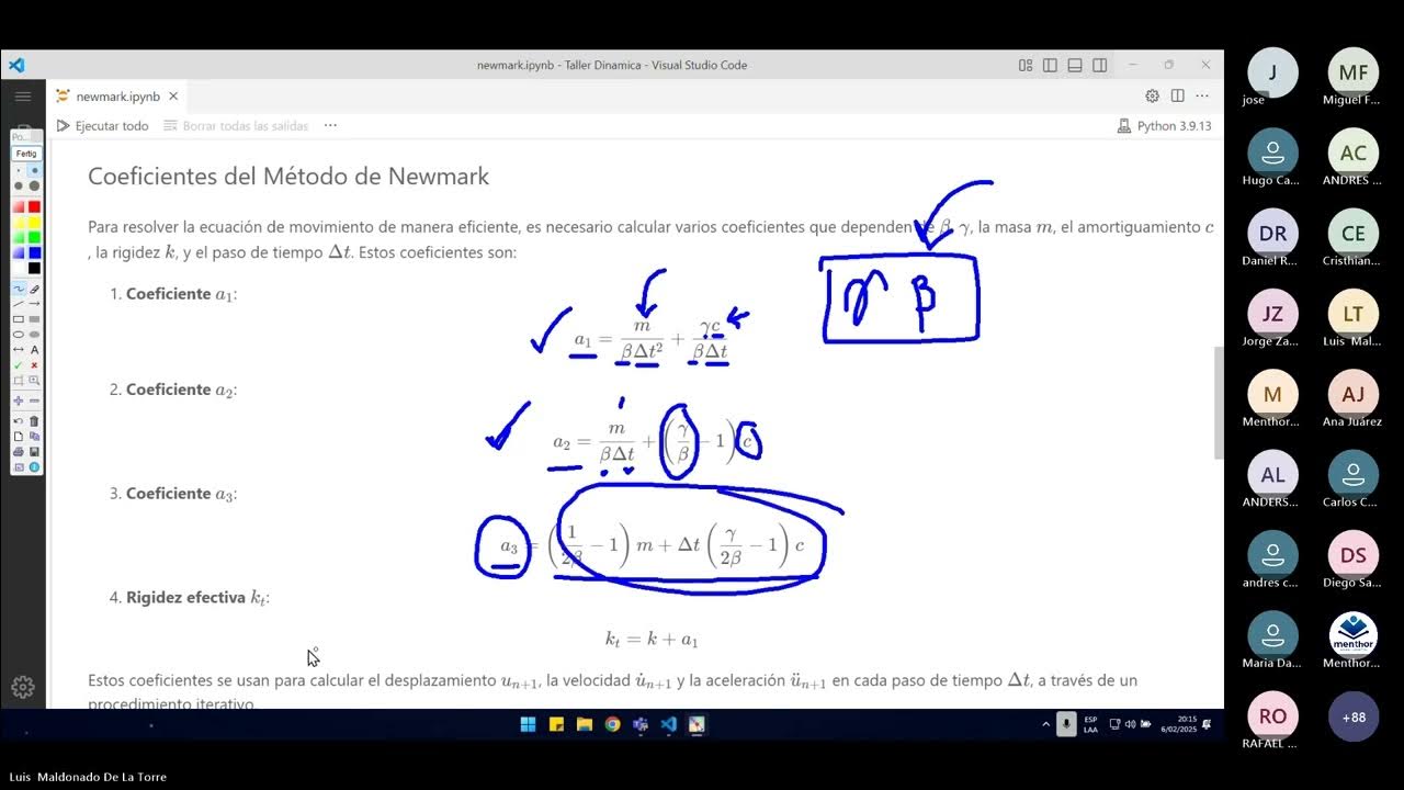 Taller Dinámica Estructural con Python usando el método de Newmark ...