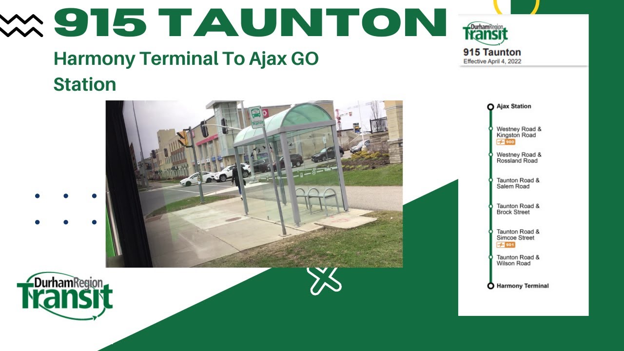Durham Region Transit Route 915 Pulse - Harmony Terminal To Ajax GO ...