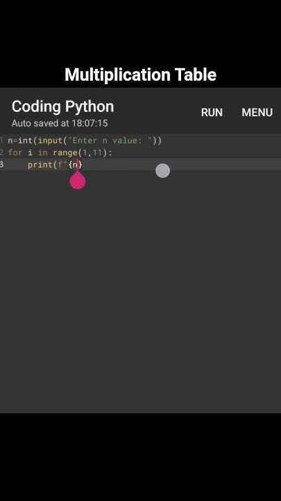 Multiplication Table by using loops concept (for loop) - Python #python #pythonprogramming - YouTube