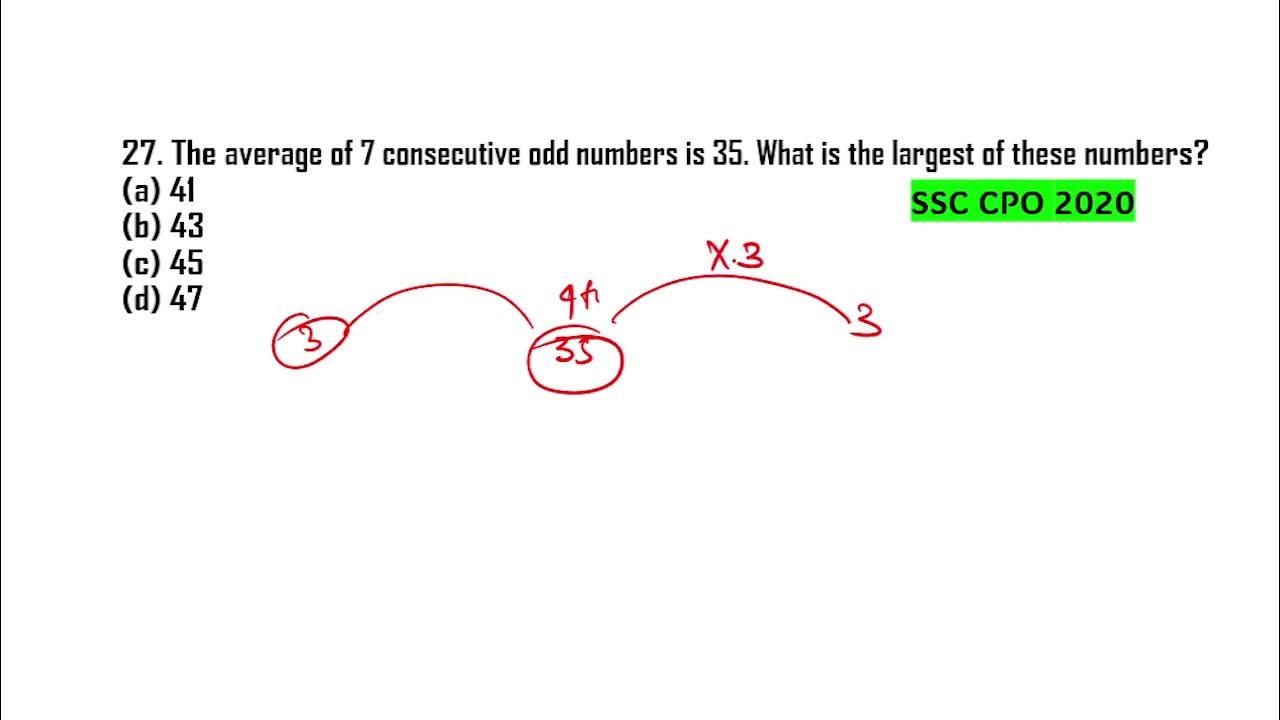 The average of 7 consecutive odd numbers is 35 What is the largest of these numbers - YouTube