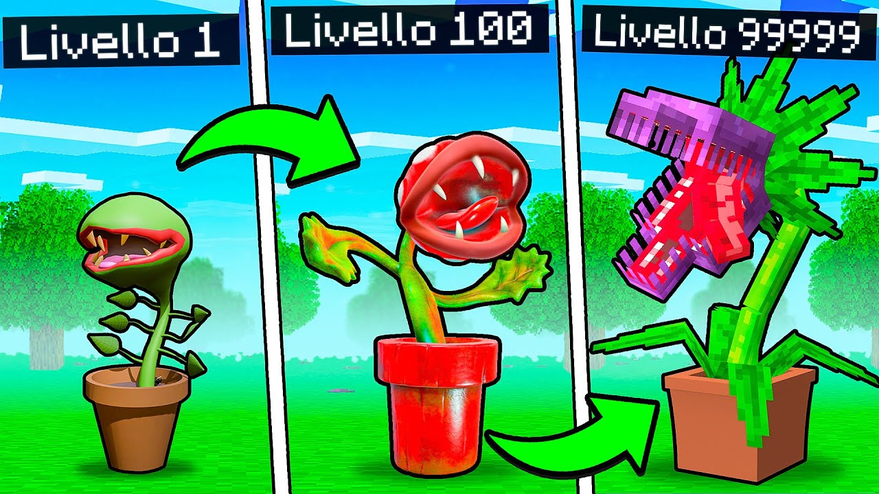 PIANTA LIVELLO 1 VS PIANTA LIVELLO 99999! - MINECRAFT - YouTube