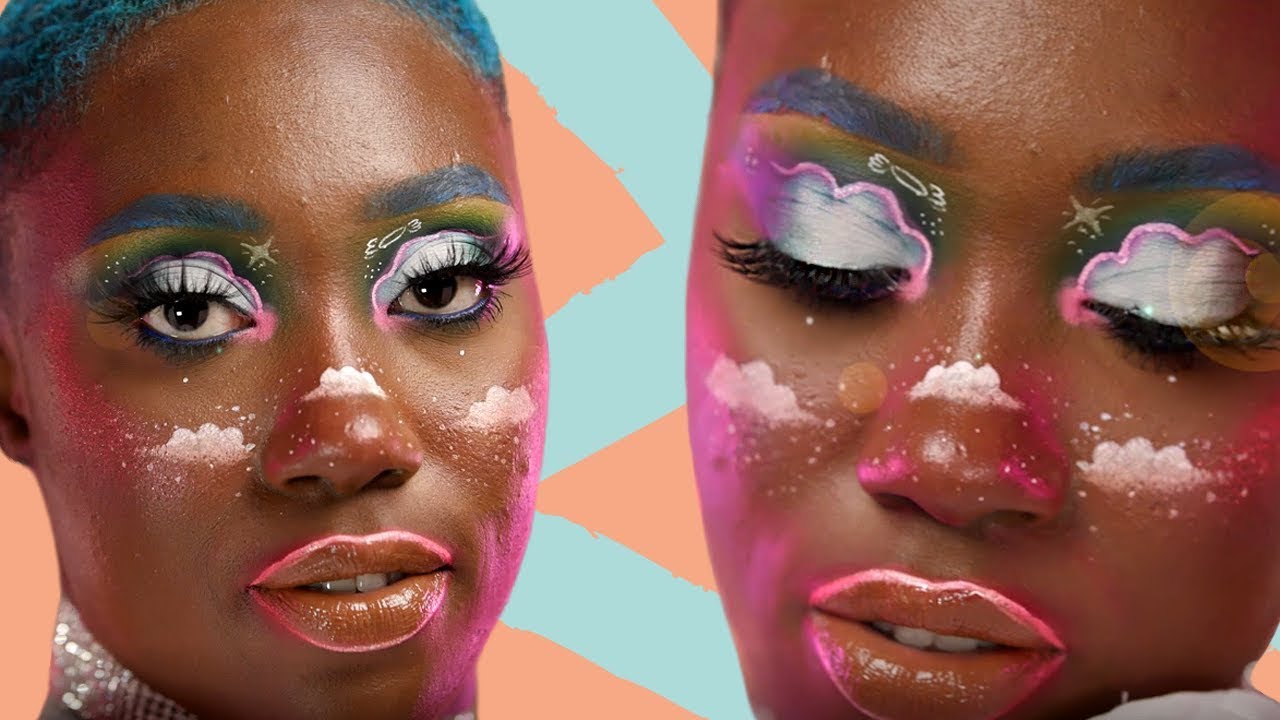 CLOUDY RAINBOW GLAM MAKEUP TUTORIAL - YouTube