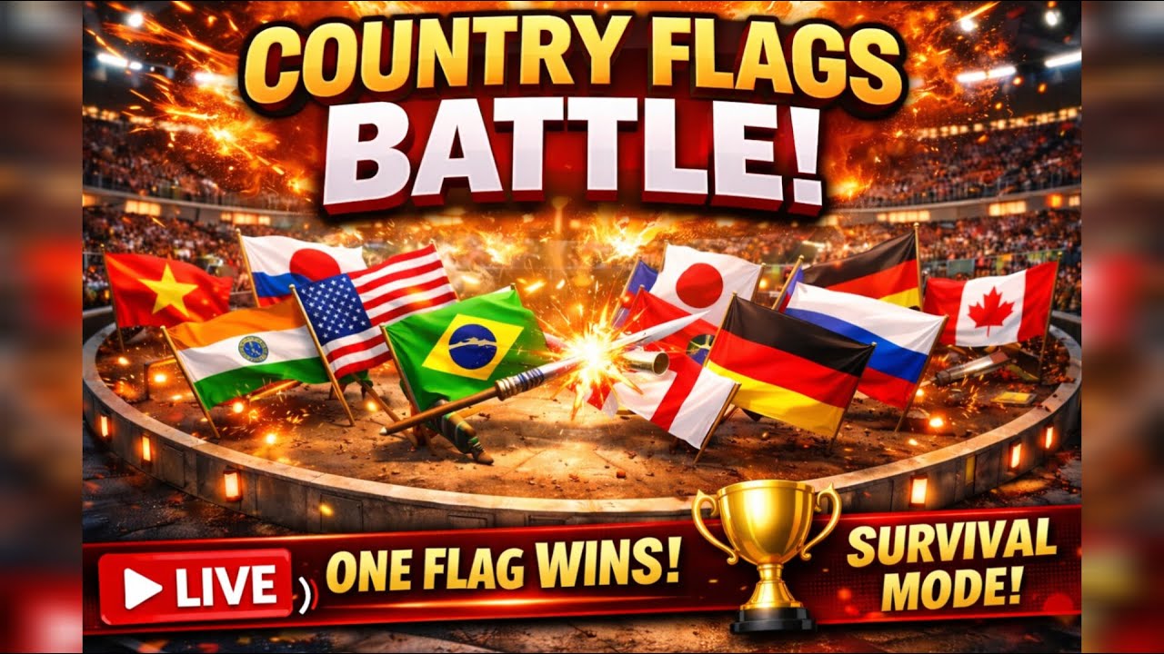 🌍 Country Flags Battle – Live Global Flag War! 🏆|Learn geography 24.2. ...