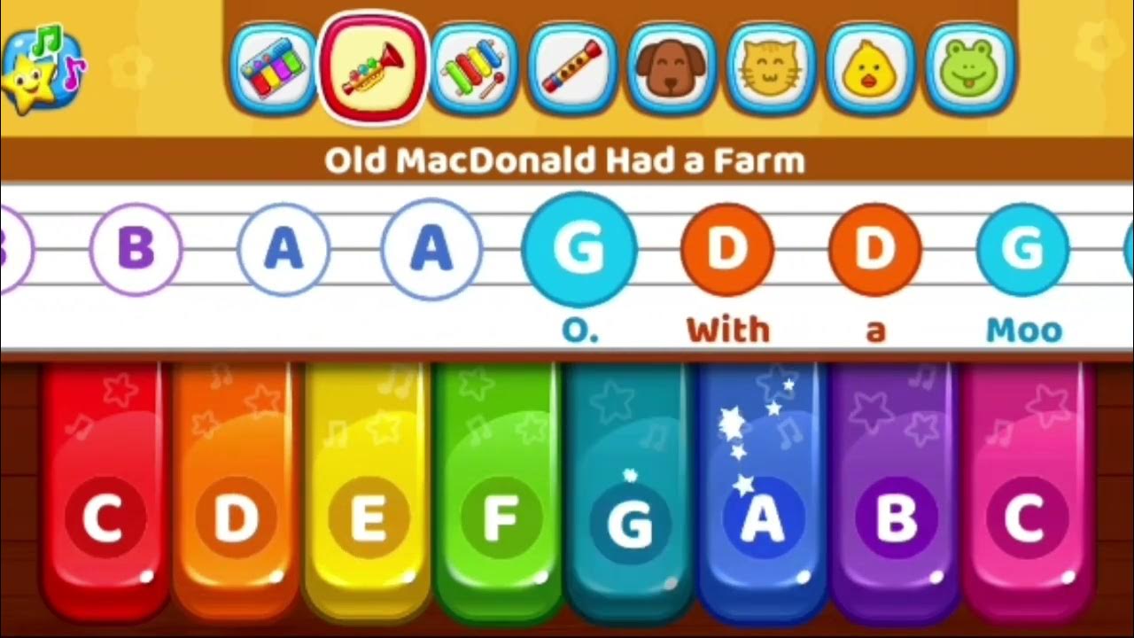 Old MacDonald Had a Farm | Trumpet Sound | Kids Piano | Baby Games ...