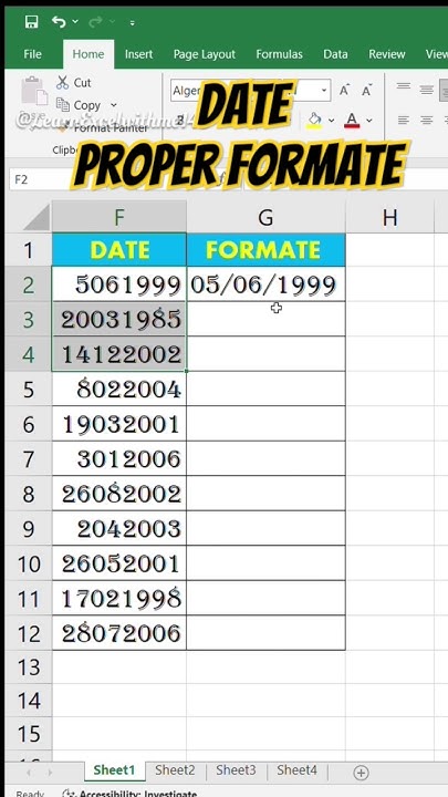 How To Convert Dates Into Proper Format In Excel 😮#viral #shorts # ...