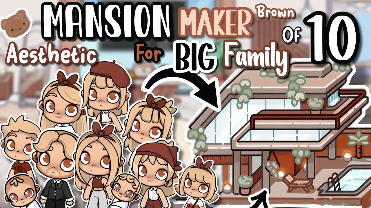 Aesthetic Brown MANSION MAKER for BIG FAMILY of 10🧺AVATAR WORLD House ...