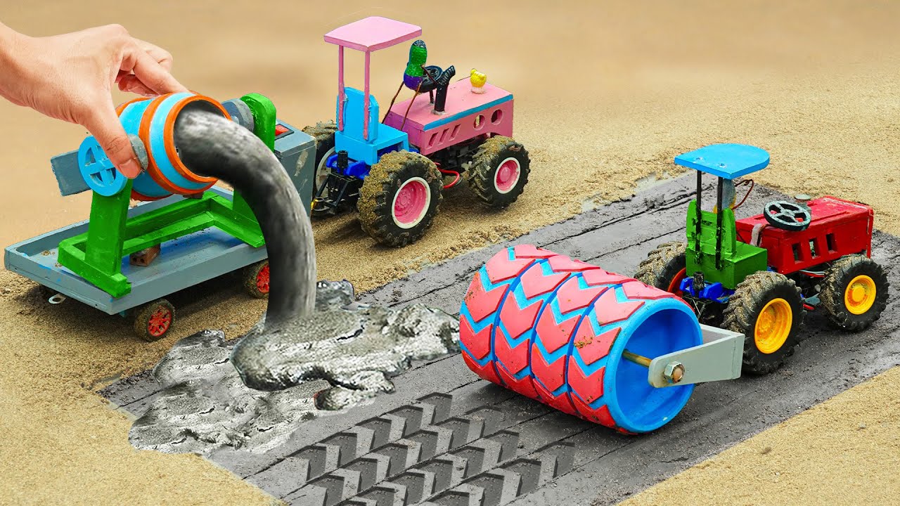 DIY Tractor Making Concrete Road | DIY Exciting Gold Transport Mission ...