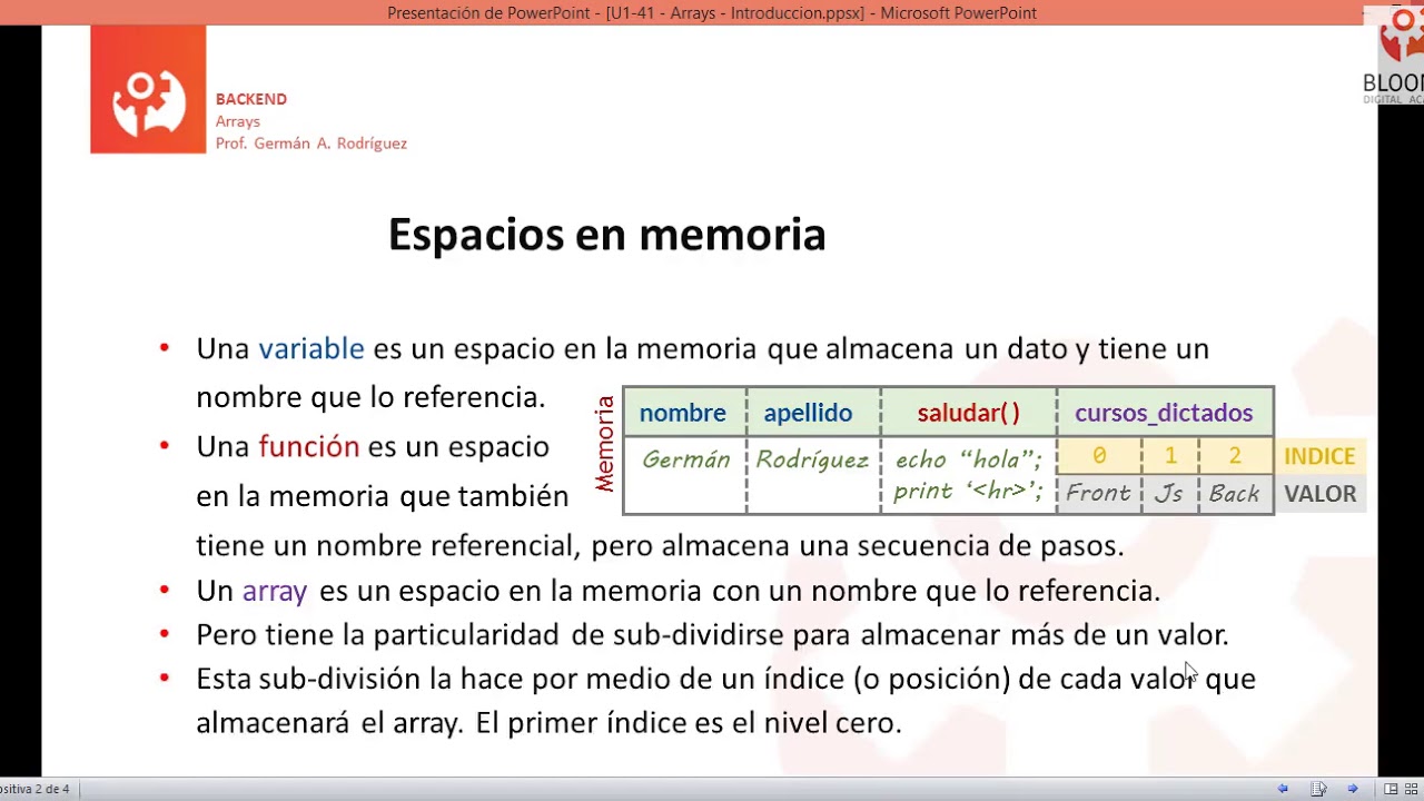 Curso BackEnd U1·34 - Arrays: Introducción - PHP - YouTube