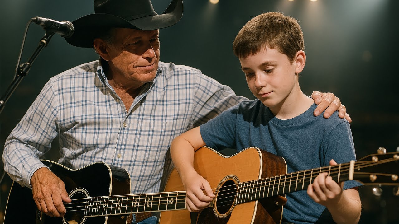 Blind child sings George Strait in a park, and the moment that follows ...