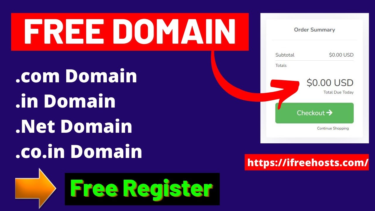 How to Register a Free Domain Name .COM .IN .NET .CO.IN + Free cPanel ...