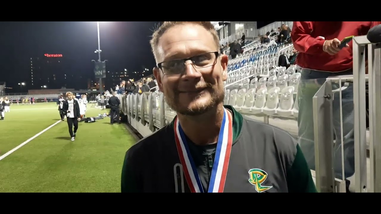 Deer Lakes Head Coach Aaron Smith reacts to winning the WPIAL Boys 2A ...