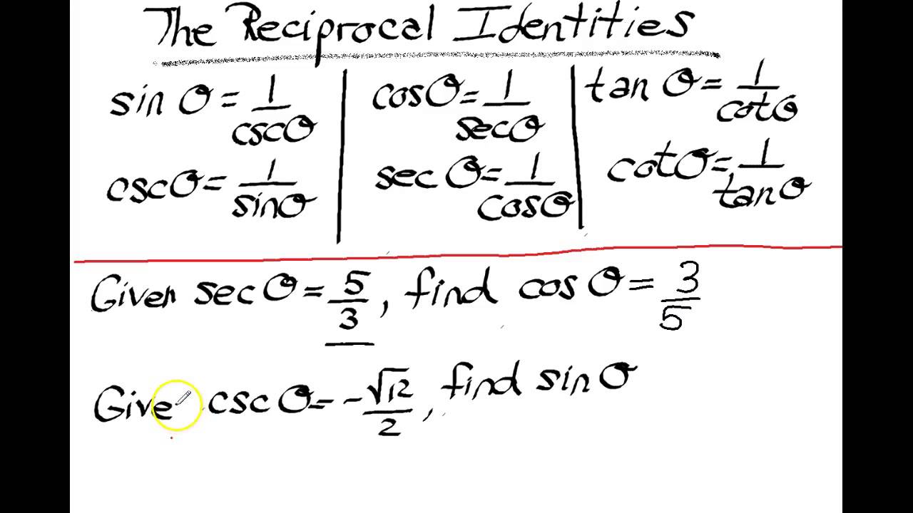 The Reciprocal Identities - YouTube