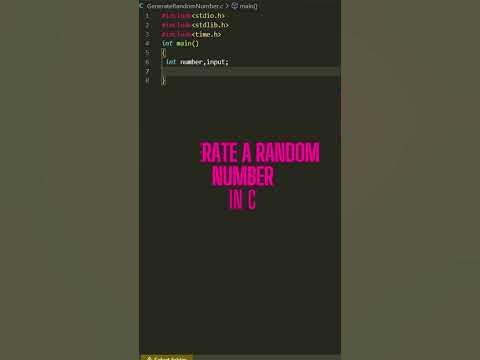Generate a random number IN C - YouTube
