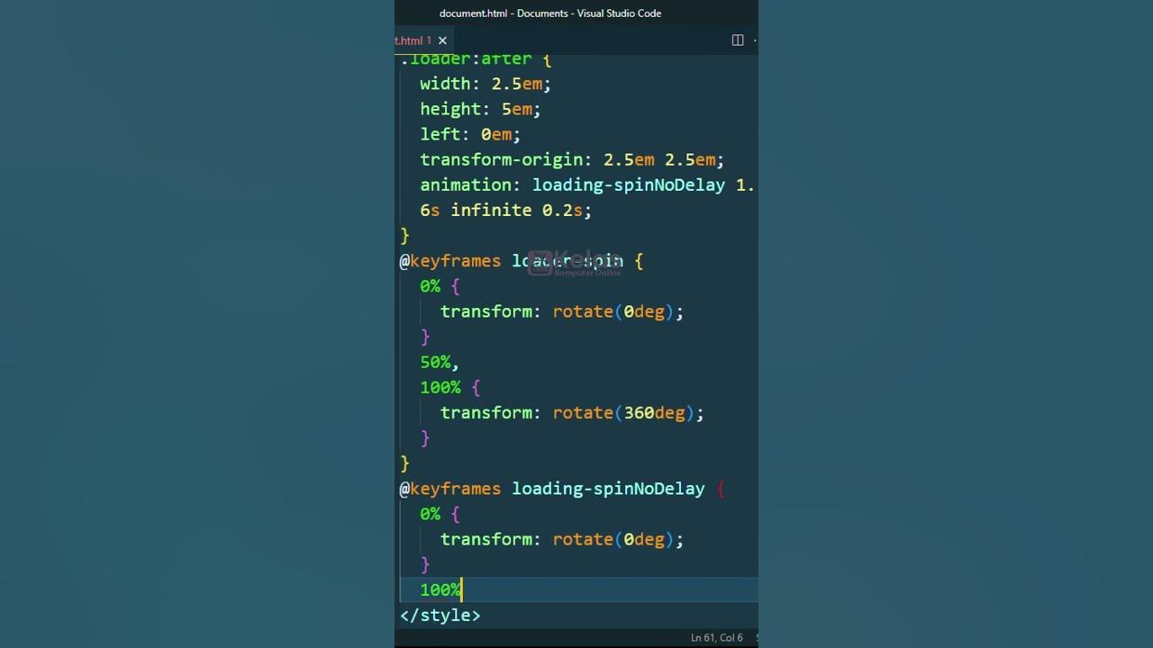 Coding Membuat Animasi Loading Html Css Coding Cssproperty Youtube