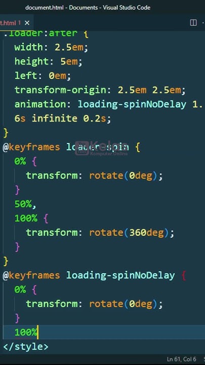 Coding Membuat Animasi Loading Html Css Coding Cssproperty Youtube
