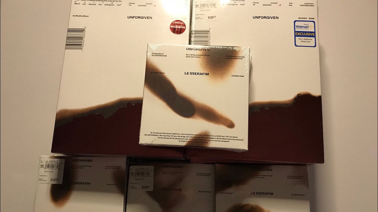 Le Sserafim Unforgiven unboxing - 26 albums! Target & Walmart exclusive ...