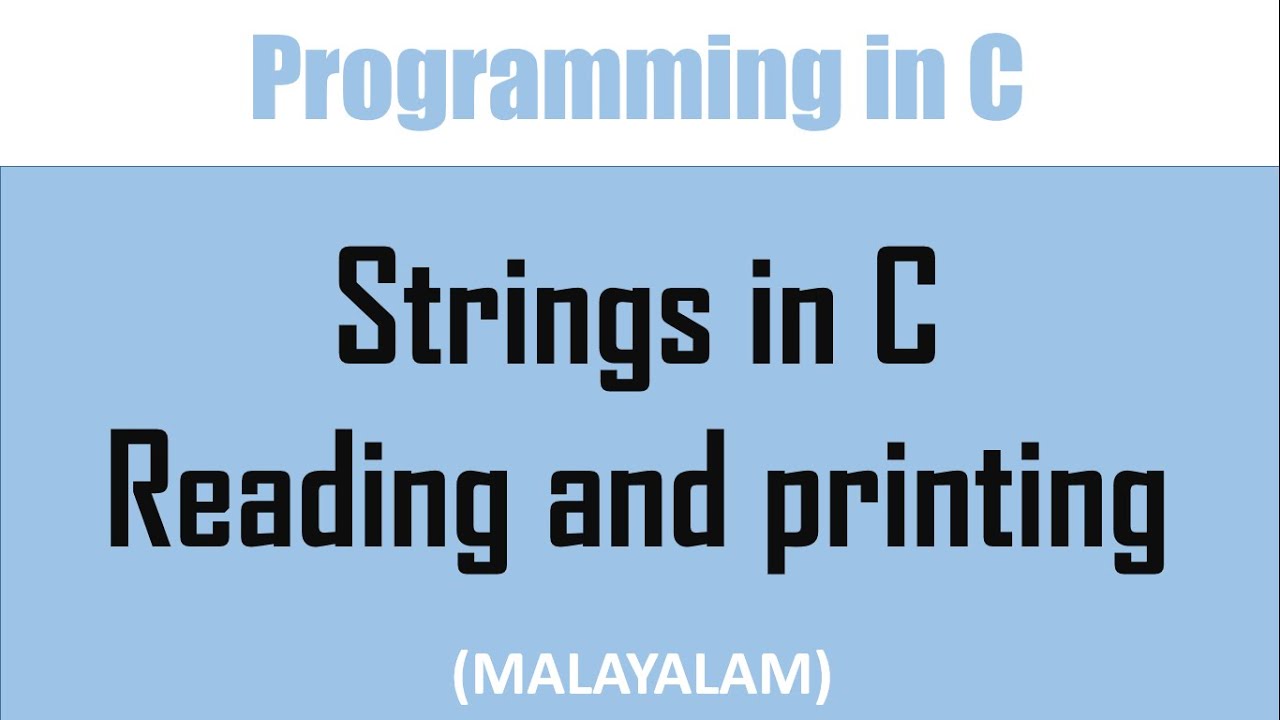 Strings In C Character Arrays Reading And Printing Of Strings 0579