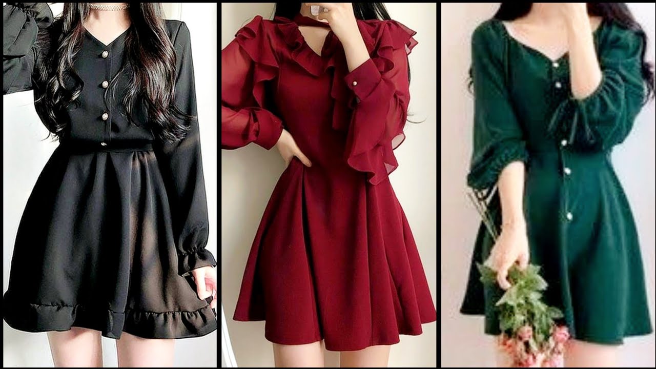 Latest fashionable frilled short frocks design,short midi dresses,prom ...