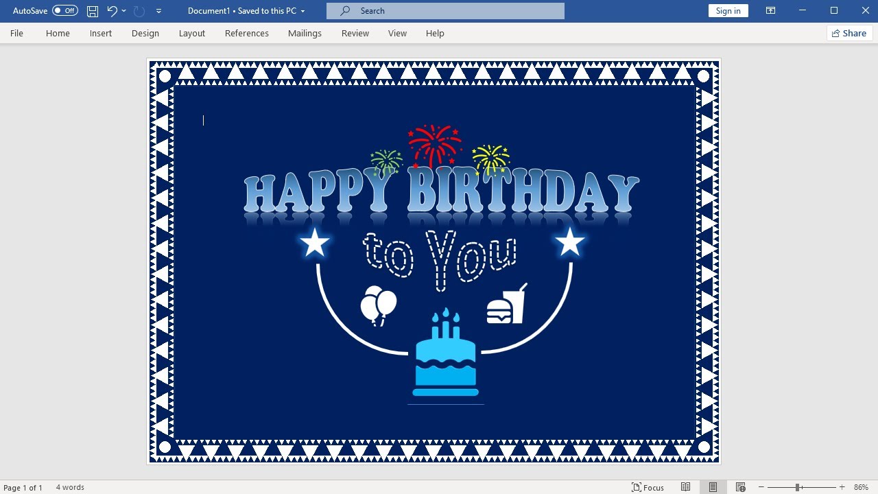 DIY Birthday Card Design in Word: Easy Step-by-Step Tutorial! - YouTube