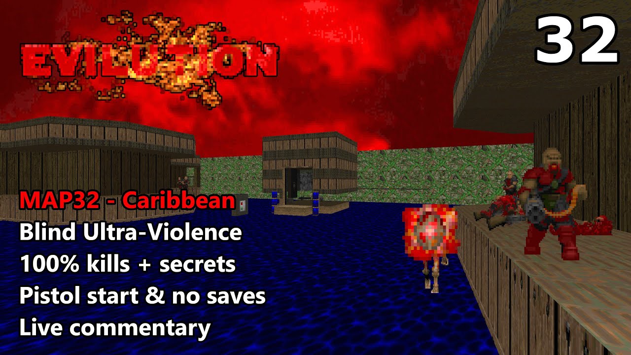 TNT: Evilution - MAP32 (Caribbean) - Blind Ultra-Violence 100% - YouTube