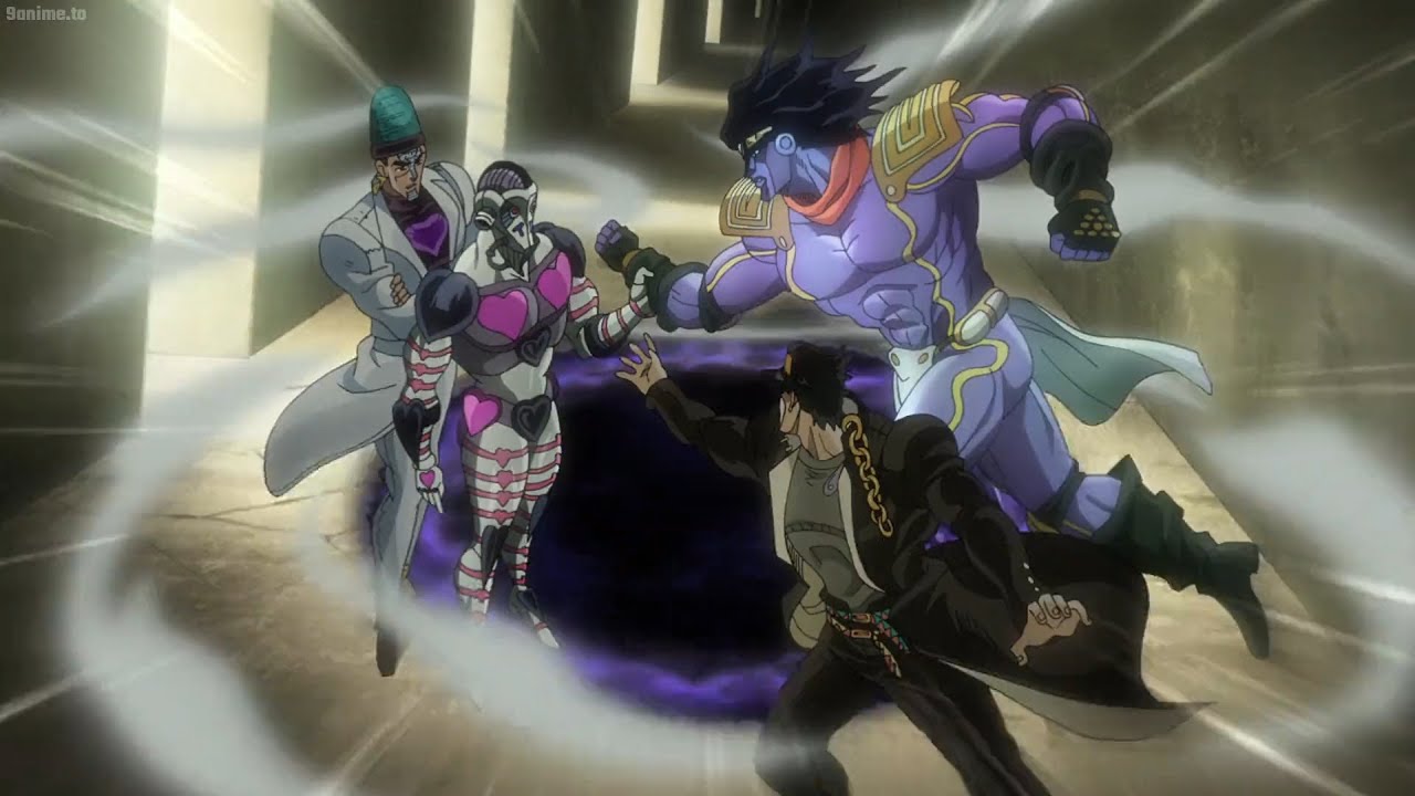 JoJo no Kimyou na Bouken Full SS #9[Best Fight Sences]Iggy crashes ...