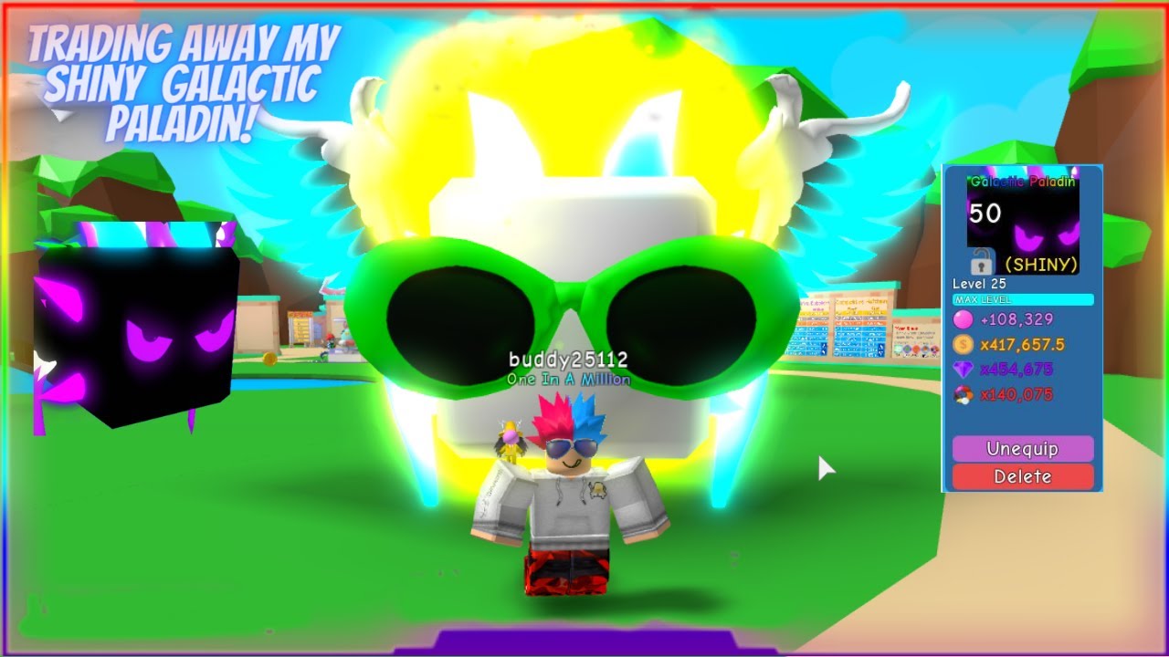 TRADING my SHINY Galactic Paladin in Bubble Gum Simulator! - YouTube